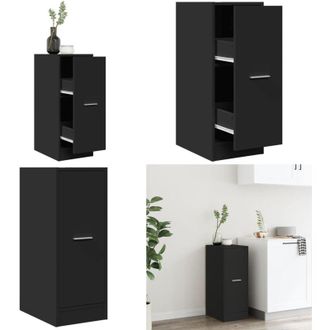 vidaXL Armoire dapothicaire noir 30x41x77,5 cm bois ding&eacute;nierie - Armoire &agrave; pharmacie - Armoire de rangement