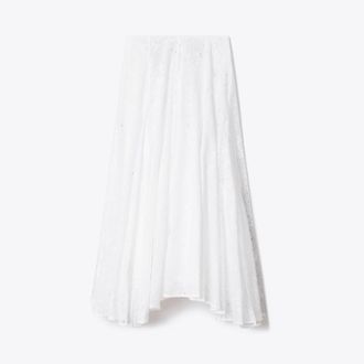 Tory Burch Damen Baumwollrock mit Lochstickerei