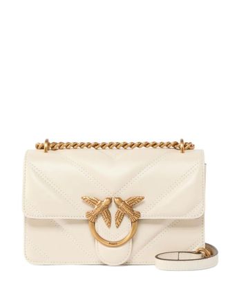Pinko mini sac à bandoulière matelassé Love Birds - Blanc