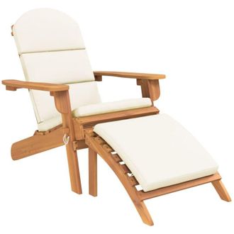 vidaXL vidaXL Adirondack-Gartenstuhl mit Fu&szlig;st&uuml;tze Massivholz Akazie
