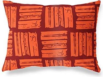Bonamaison Le Jardin du Lin Kissenbezug Zierkissenbezug Orange-Bordeaux Kissenbezug, Für Bett, Auto, Sofa, Haus, Wohnzimmer, Schlafzimmer, Dekoration, 45x60 Cm -