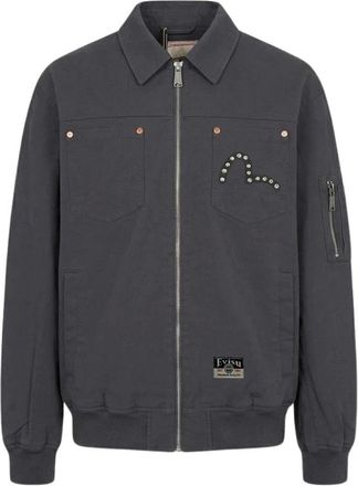Evisu Homme, Vestes, Gris, Taille: L HT Hybrid 2 in 1 Bomber Jacket