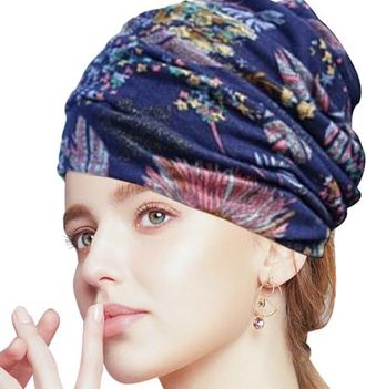 Generico Flkiglm Slouchy Beanie pour femme, bonnet tombant | Bonnet dhiver | Bonnet en laine, &agrave; capuche de ski pour filles et femmes, anniversaires, bleu