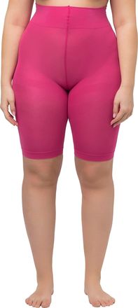Ulla Popken Damen Strumpf-Radler, Den, Oberschenkelschutz, Knielang Radler, 80den, Fuchsiapink, 58-60 EU