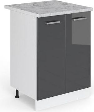 Vicco Meuble Bas de Cuisine R-Line, Anthracite Haute Brillance/Blanc, 60 cm, PT Marbre