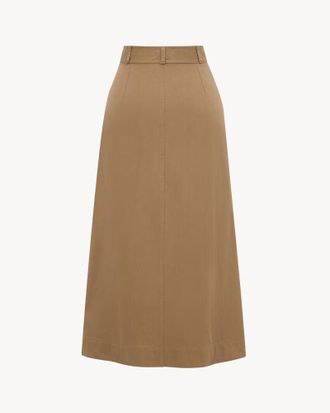 Saint Laurent Utility-Pocket A-Line Skirt - Beige