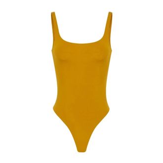 Elisabetta Franchi Leichter Cr&ecirc;pe-Jersey-Body - - Swimwear - Damen - Gelb - L