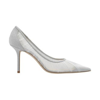 Jimmy Choo London Love 85 Pumps mit gerafftem T&uuml;ll und Glitzer - - Shoes - Damen - Grau - 40 EU