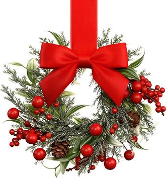 Generic Weihnachtskranz f&uuml;r den Au&szlig;enbereich | Festlich - Dekoration Weihnachtskranz - f&uuml;r Au&szlig;en Urlaub K&uuml;che Winter Innen Wand Haus und Aktivit&auml;t