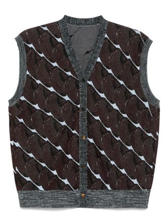 JNBY gilet imprimé en maille - Marron