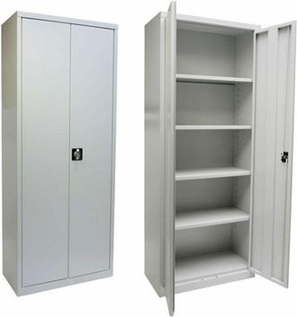 Dema Aktenschrank B&uuml;roschrank Stahlschrank Werkzeugschrank Schrank 2-t&uuml;rig Lichtgrau