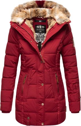 Marikoo Damen Winter Jacke Mantel Parka warm gefütterte Winterjacke B817 [B817-Lieblings-Blood-Red-Gr.S]