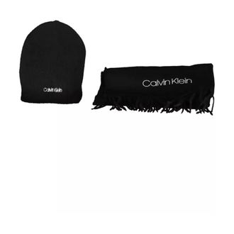 Calvin Klein Homme, Accessoires, Noir, Taille: ONE Size Ensemble bonnet et &eacute;charpe