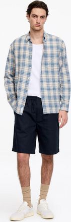 Arket Lockere Shorts Aus Baumwolle Und Leinen -Blau