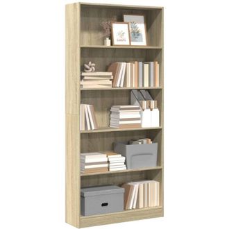 vidaXL Biblioth&egrave;que ch&ecirc;ne sonoma 80x24x176 cm bois ding&eacute;nierie - Vidaxl