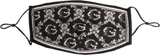 Dolce & Gabbana Baroque Logo Print Face Mask - Black