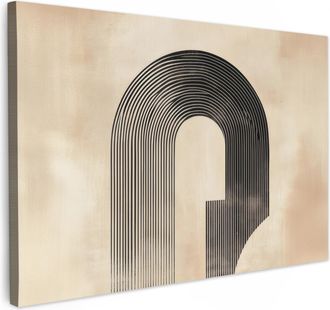 MuchoWow © Leinwandbild Groß 120x80 cm XXL Dekoration Wohnzimmer Bilder Pictures Wall Decoration Living Room Wohnungs Deko Moderne Bild Bogen - Streifen - Mini