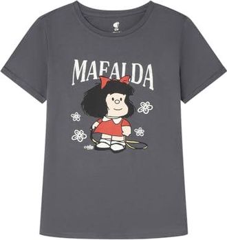 Springfield T-Shirt pour Femme, Gris/Carbone, S
