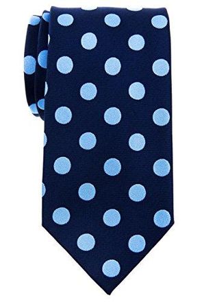 Retreez Cravate vintage en microfibre tiss&eacute;e &agrave; pois pour homme 8 cm - Bleu - Taille Unique