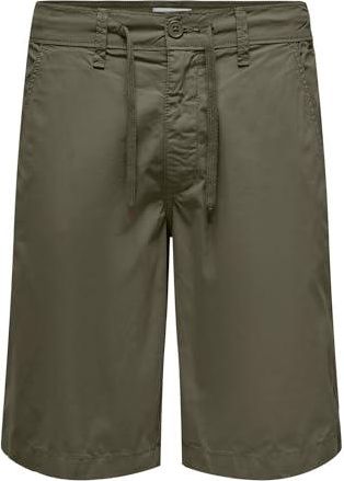 Only & Sons Short pour Homme, Vert Olive, XL