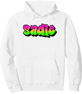 BDAZ Sadie Graffiti Personalisierter Name Gr&uuml;n Rosa Frauen M&auml;dchen Pullover Hoodie