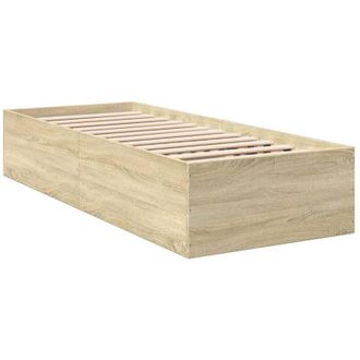 vidaXL Bettgestell ohne Matratze Sonoma-Eiche 75x190 cm Holzwerkstoff Vidaxl