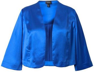 Ulla Popken Kurzjacke Satin-Bolero kurz ohne Verschluss Kelchkragen