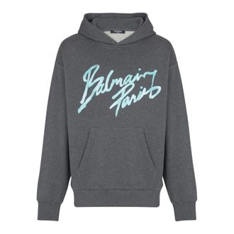 Balmain Bedruckter Hoodie - - Sweatshirts & Hoodies - Herren - Grau - 3XL