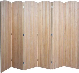 Hhg Bambus Paravent HHG-164, Raumteiler Trennwand Sichtschutz, zusammenklappbar 6 Paneele 170x245cm