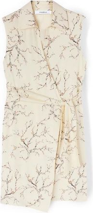 Motivi Femme, Robes, Blanc, Taille: 38 FR Robe portefeuille en satin imprim&eacute;