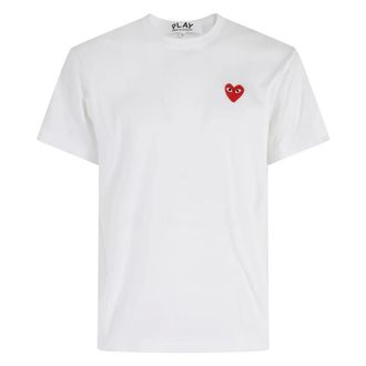 Comme Des Gar&ccedil;ons Homme, Tops, Blanc, Taille: XL Red Emblem T-shirt
