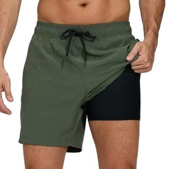 Generic HUIWDP Short de bain d&eacute;t&eacute; tendance en polyester pour homme S&eacute;chage rapide Taille &eacute;lastique Pantalon de plage Traje De Ba&ntilde;o, A5, 3XL