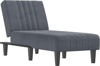 vidaXL Vidaxl - Chaise longue gris foncé velours