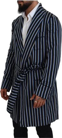 Dolce & Gabbana Homme, V&ecirc;tements de nuit et de d&eacute;tente, Multicolore, Taille: M Peignoir &agrave; Col Ch&acirc;le Ray&eacute;