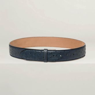 Reptiles House Elise - Straußenleder Gürtel - Blau-Royal