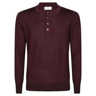 Paolo Pecora Stilvolles Stricktop mit Sichtbaren N&auml;hten - - Knitwear - Herren - Rot - M