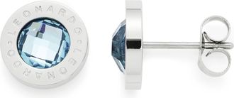 Leonardo Damen Ohrstecker hellblau Matrix Edelstahl/silberfarben Glas Schliff Facette 015785