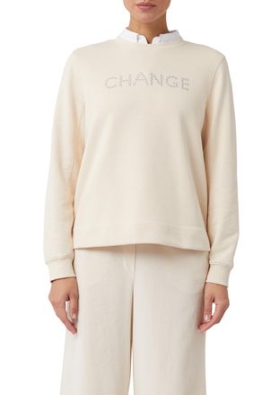 Comma Sweatshirt mit Nieten-Artwork