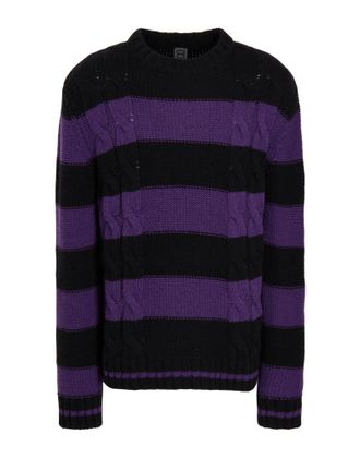 8 by YOOX WOOL BLEND STRIPED CREWNECK