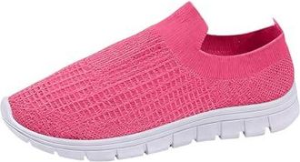 Generic Baskets Femme Chaussures de Sport Slip-on en Mesh Tricot&eacute;e Respirant L&eacute;g&egrave;res sans Lacets Chaussures de Course Semelle Souple Marche Fitness Sneakers C