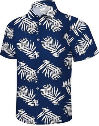 Generic Chemise hawa&iuml;enne &agrave; manches courtes pour homme - Sans plis - Boutonn&eacute;e - &Eacute;vacuation de lhumidit&eacute; - S&eacute;chage rapide - Imprim&eacute; d&eacute;contract&eacute; - Haut color&eacute; 