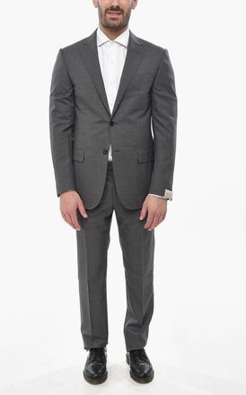 Corneliani Anzug aus Schurwolle LEADER mit Micro-Hahnentritt-Muster Corneliani
