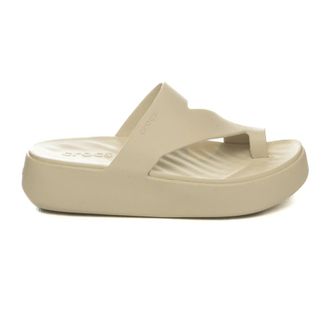 Crocs Femme, Chaussures, Beige, Taille: 37 EU Getaway Platform Toe Loop