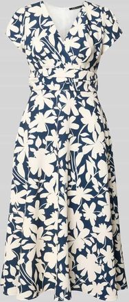 Swing Cocktailkleid mit V-Ausschnitt und Taillenband