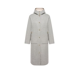 Moncler Moncler Doudoune 3-en-1 &Agrave; Capuche En Laine Et Cachemire Anthrene, Femme, Gris, Taille: 00