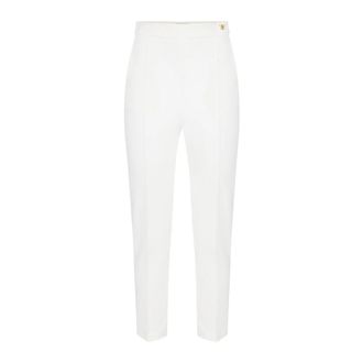 Elisabetta Franchi Hose aus technischem Gewebe - - Trousers - Damen - Wei&szlig; - L