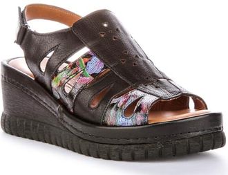 Justinreess England Zoey Sf Chaussures compensées en cuir pour femme, écarlate, 36 EU