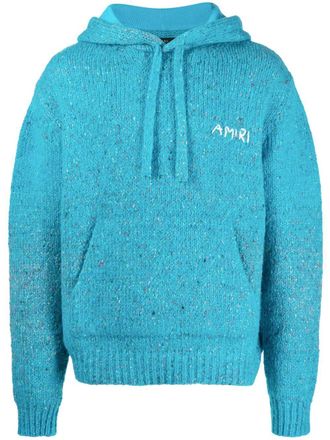 Amiri hoodie &agrave; logo brod&eacute; - Bleu