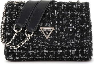 Guess Giully 2 Compartment Convertible Flap Black/Gold