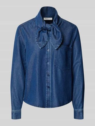Christian Berg Jeansbluse mit Schluppe und Brusttasche
